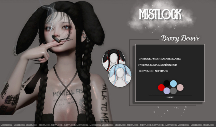 Second Life Marketplace - MISTLOCK. Bunny Beanie Fatpack